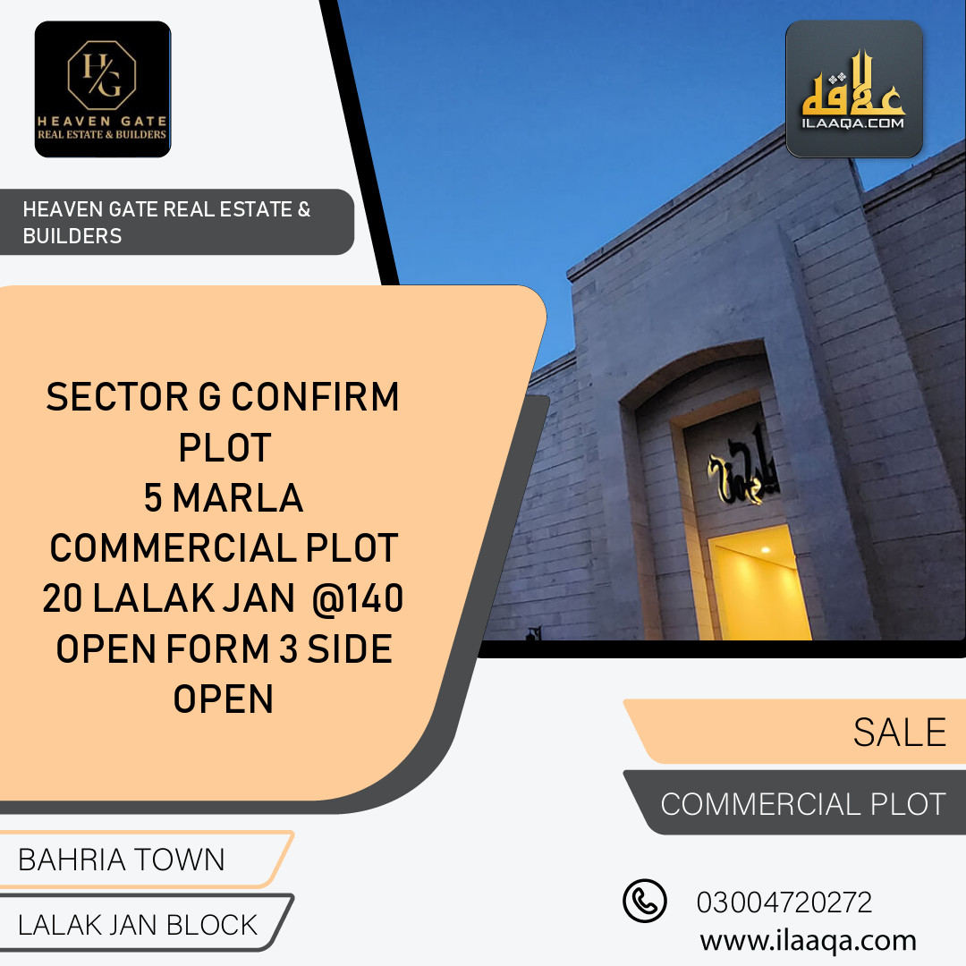 5 Marla Commercial Plot for Sale in Sector G - Lalak Jan Block - Bahria ...
