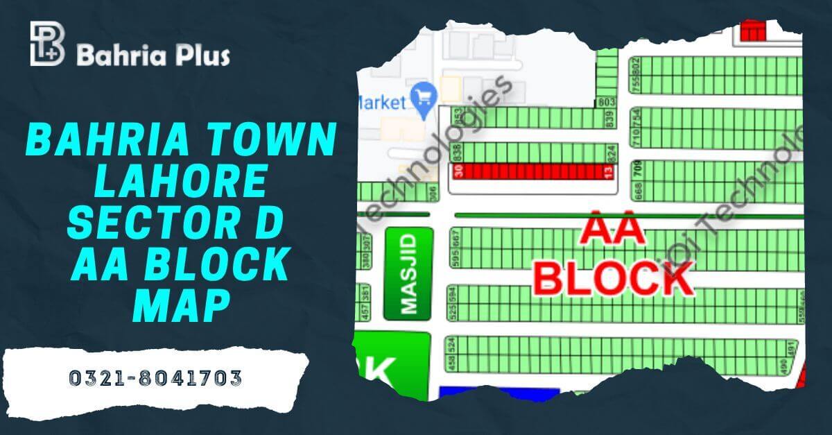 Sector D - AA Block, Bahria Town Lahore Map